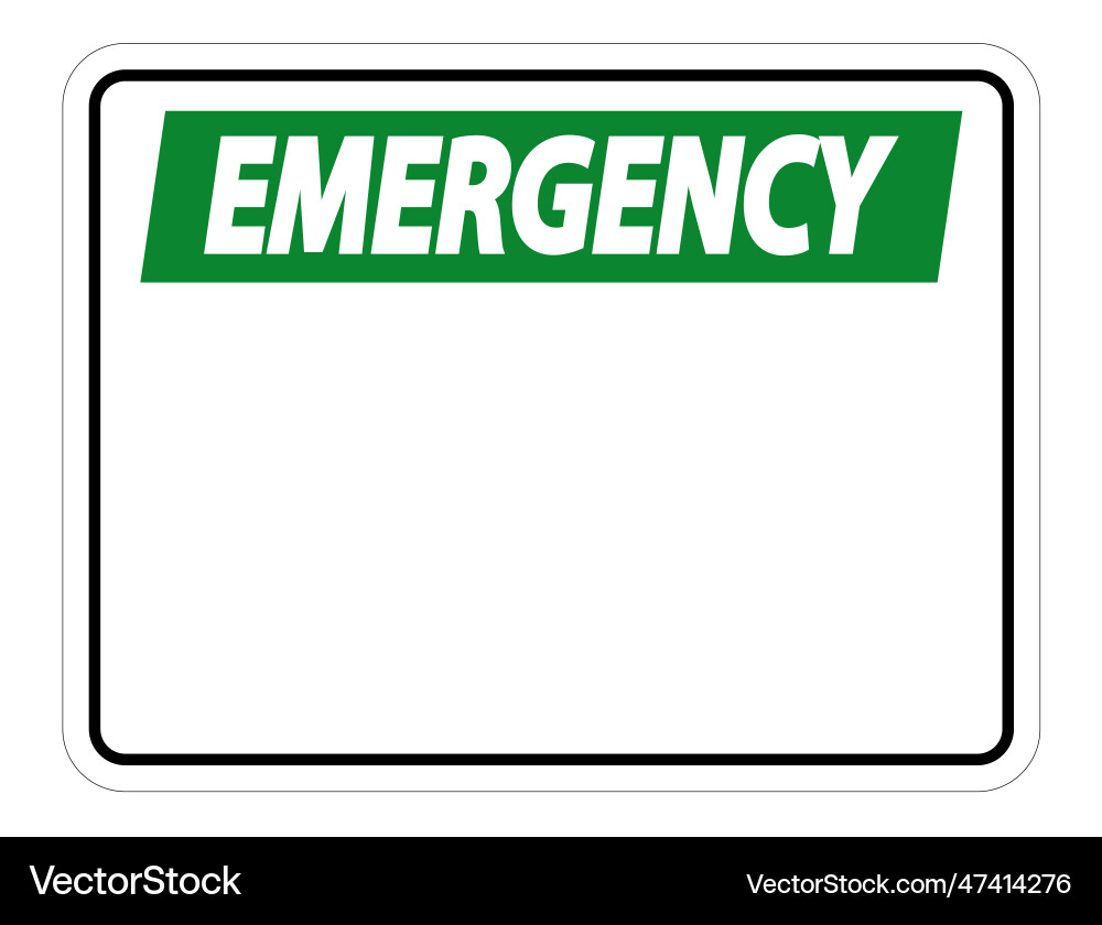 Symbol emergency sign label on white background Vector Image