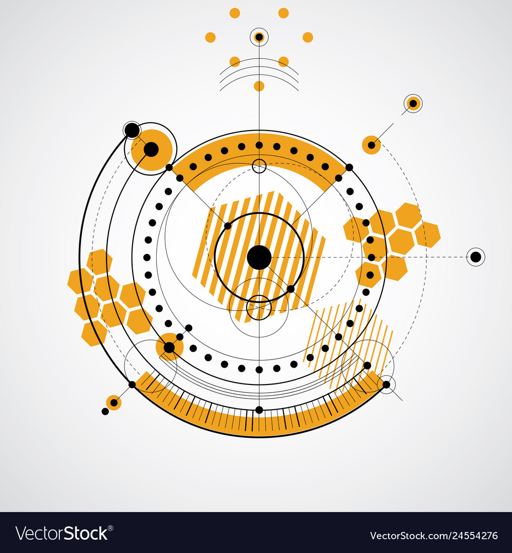 Technical drawing made using dashed lines Vector Image