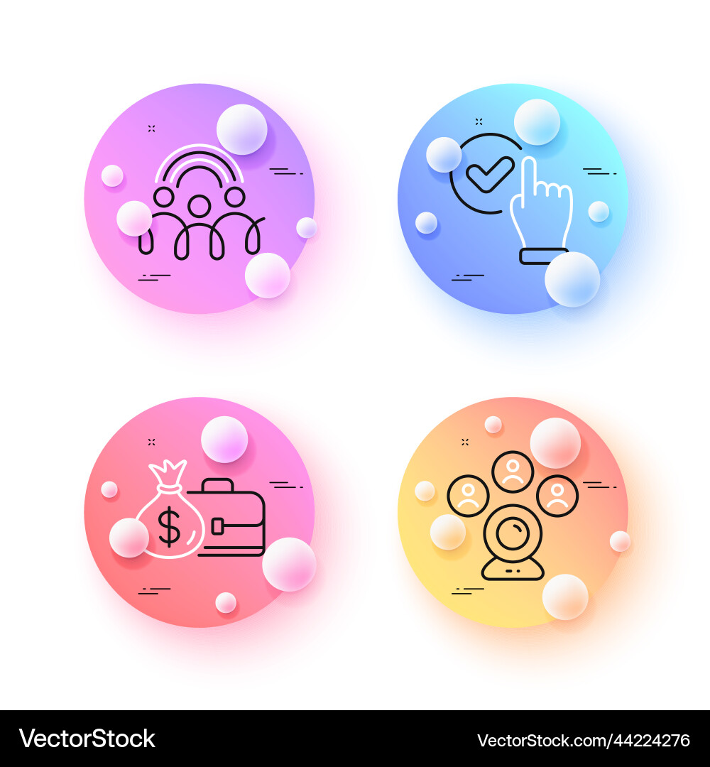Video conference salary and checkbox minimal line Vector Image