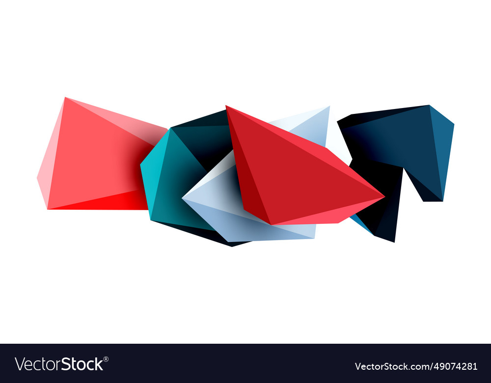 3d low poly triangle design elements Royalty Free Vector
