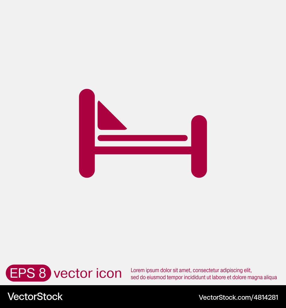 Bed symbol sign or hotel stay Royalty Free Vector Image