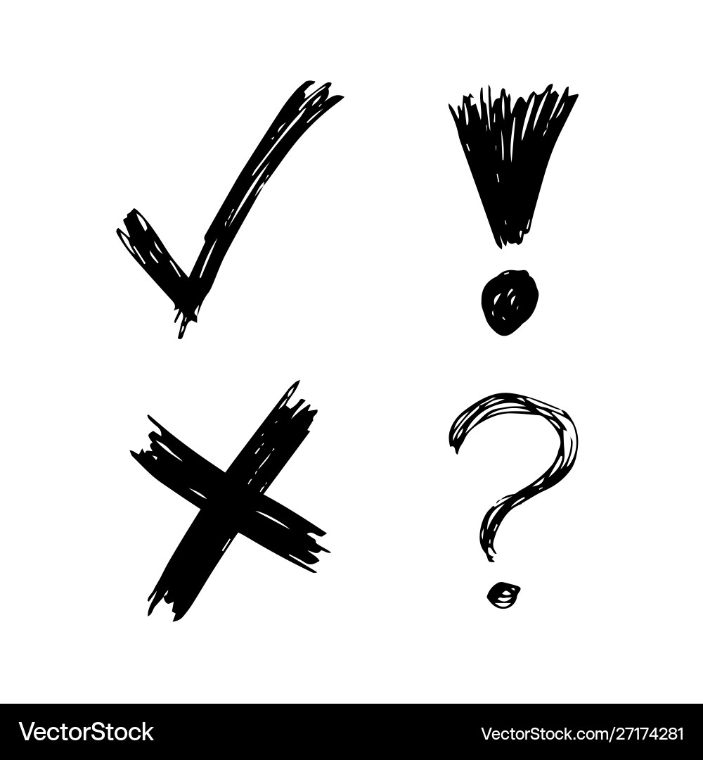 Black hand drawn sketch symbols Royalty Free Vector Image