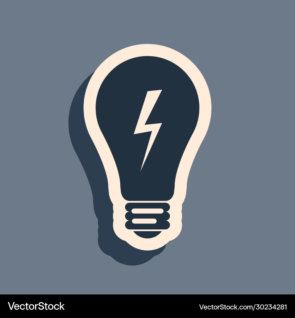 Black light lamp sign bulb with lightning symbol Vector Image
