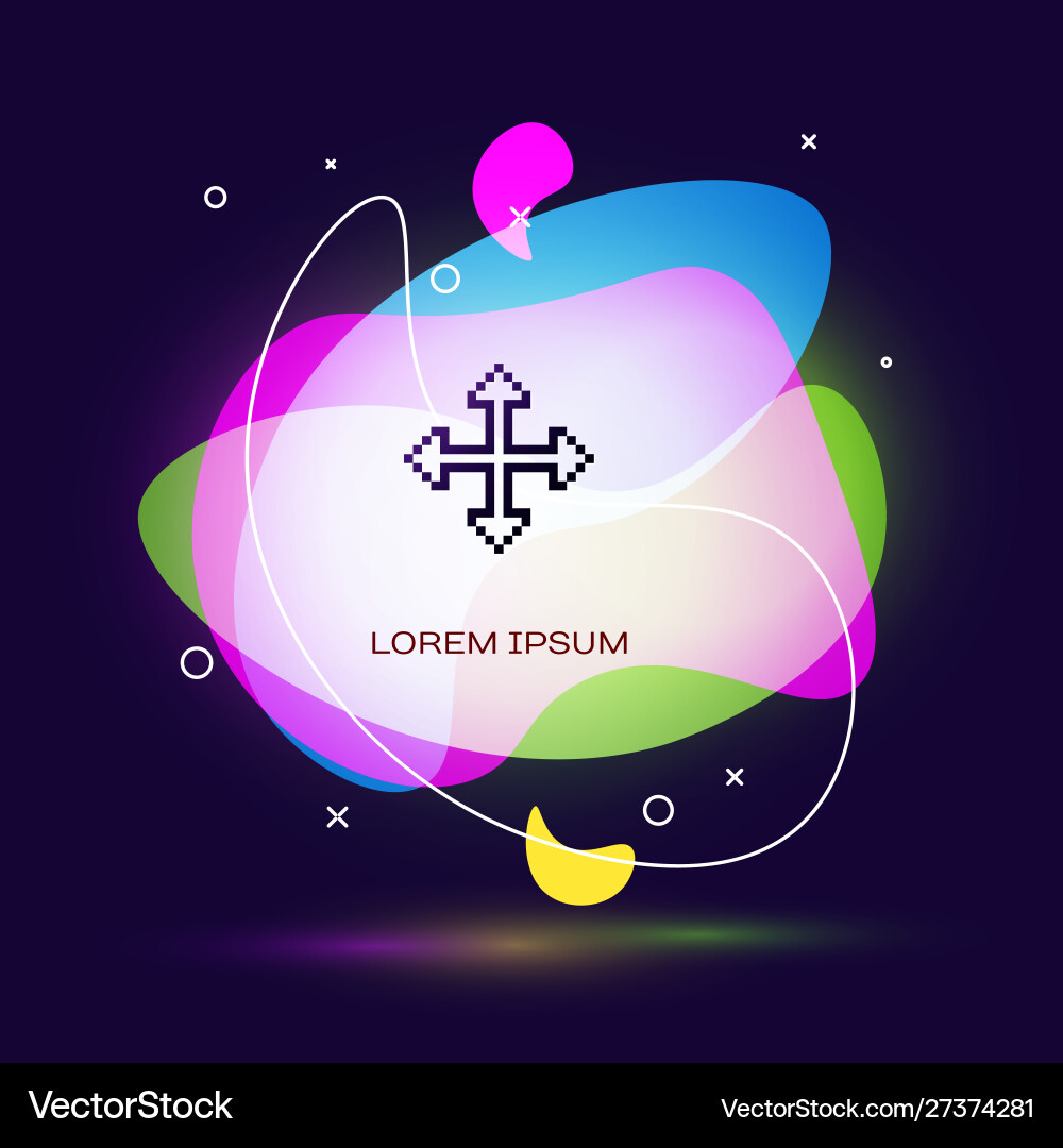 Black pixel arrows in four directions icon Vector Image