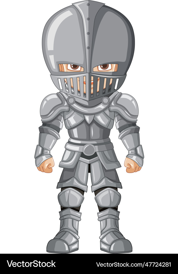 Cartoon knight boy holding sword and shield Vector Image