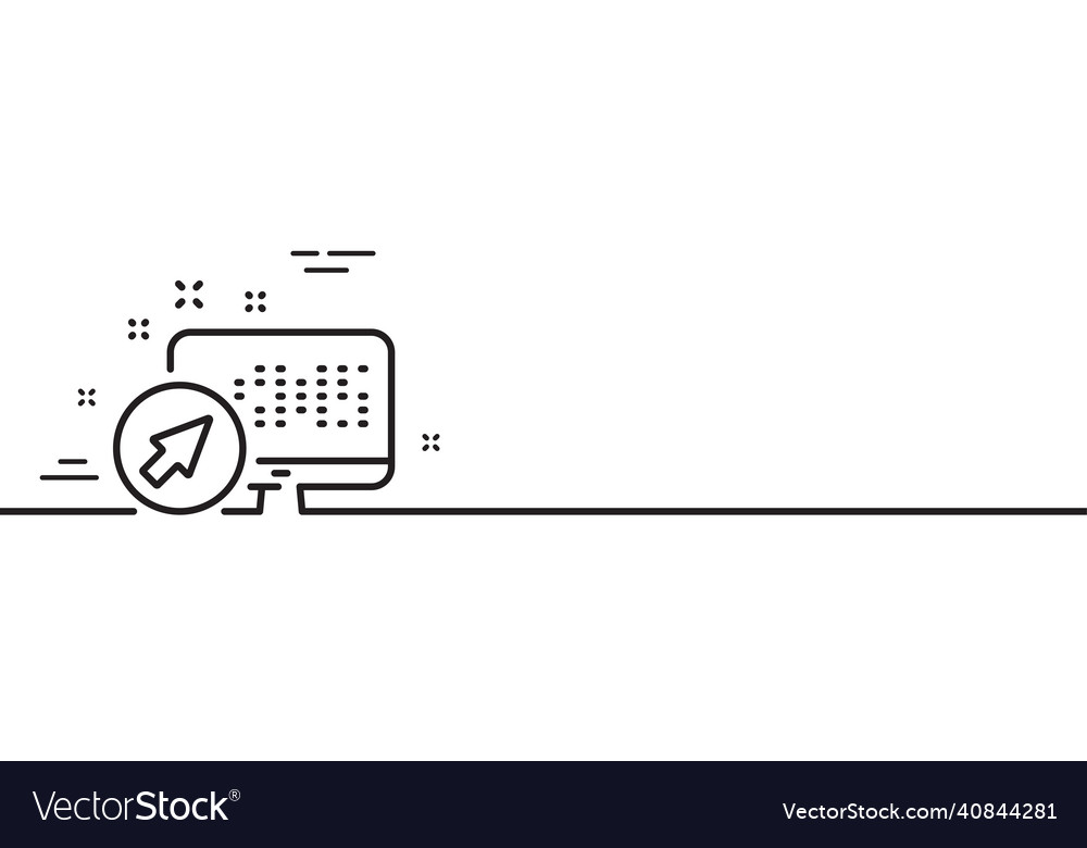 Computer line icon web system sign monitor Vector Image