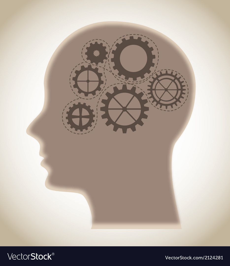 Concept functioning with gears Royalty Free Vector Image