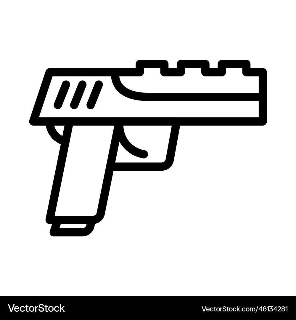 Gun icon outline style military army element Vector Image