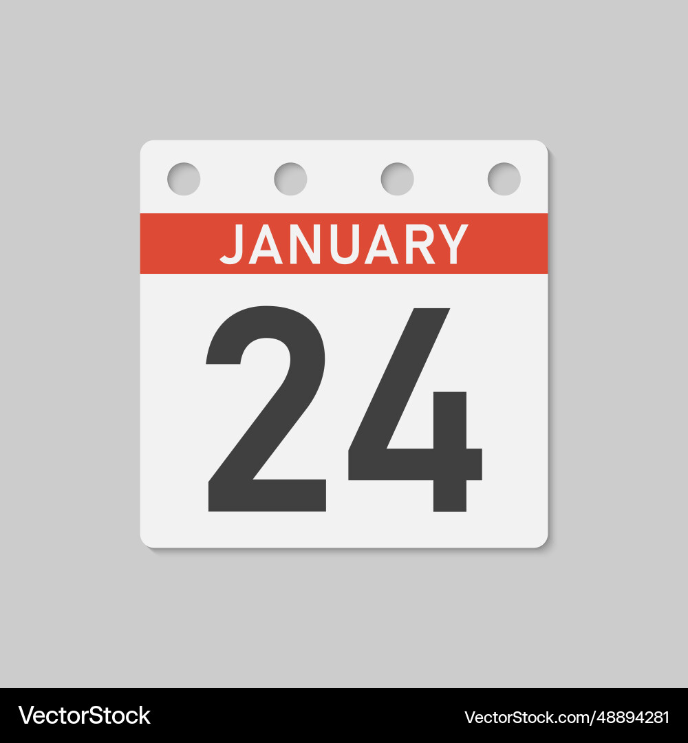 Icon page calendar day - 24 january Royalty Free Vector