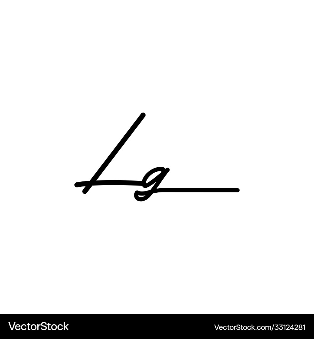 Letter lg signature logo template Royalty Free Vector Image