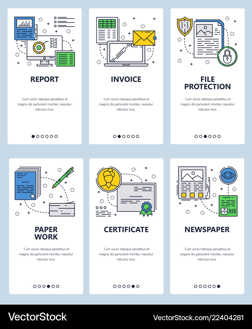 Line art web and mobile app template set Vector Image