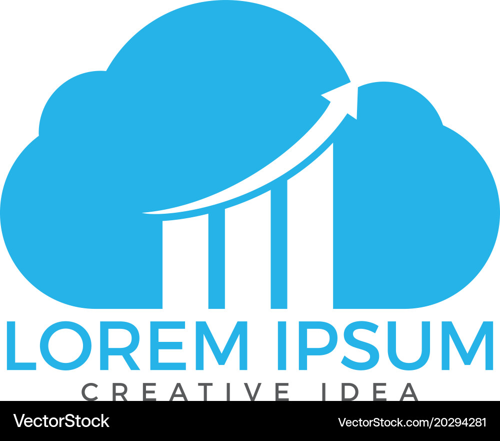 Logo of a cloud and financial graph Royalty Free Vector