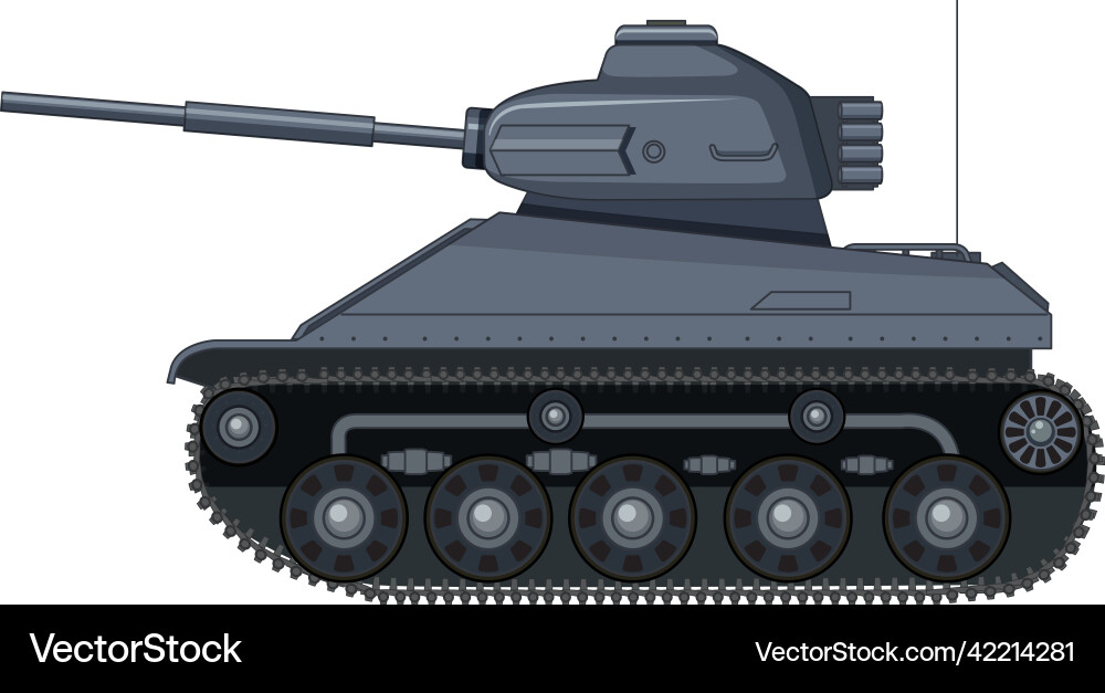 Military battle tank on white background Vector Image