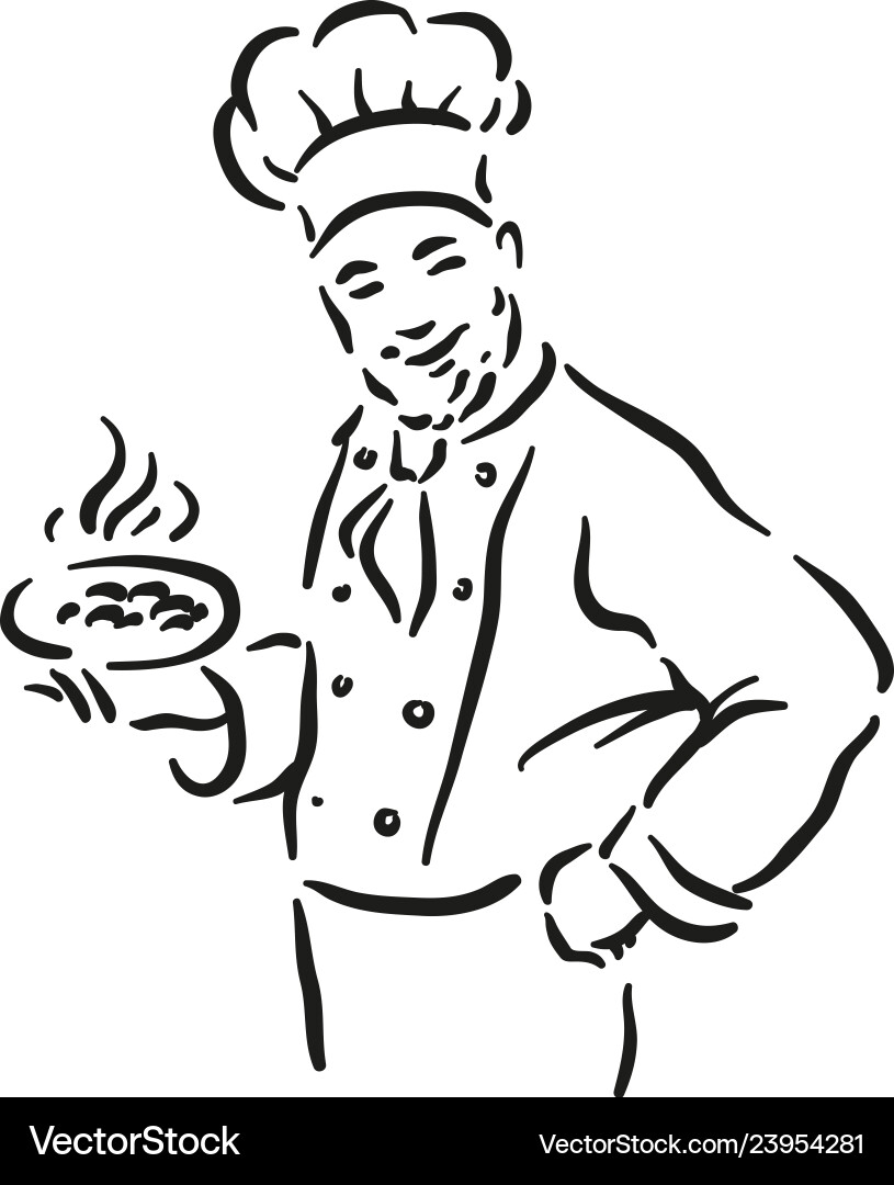 Monochrome of whiskered che Royalty Free Vector Image