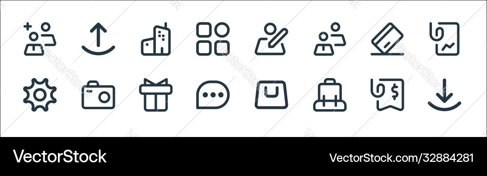 Myicon one line icons linear set quality line set Vector Image
