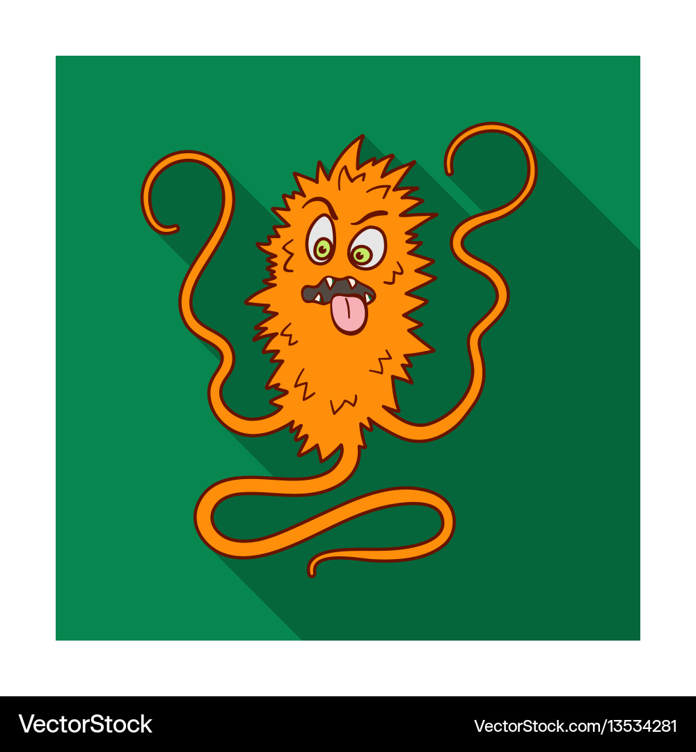 Orange virus icon in flat style isolated on white Vector Image
