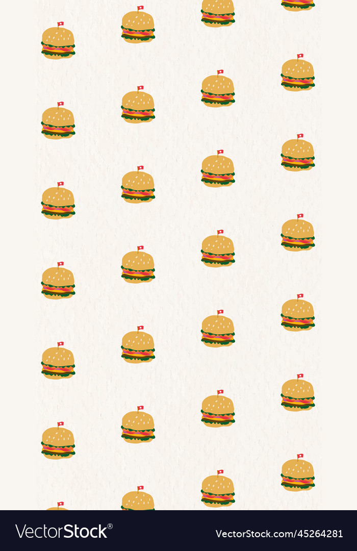 Seamless burger pattern background Royalty Free Vector Image