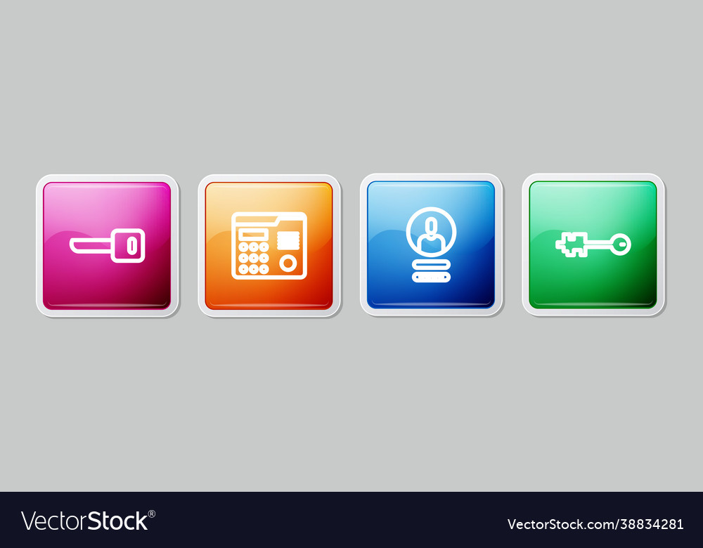 Set line key house intercom system create Vector Image