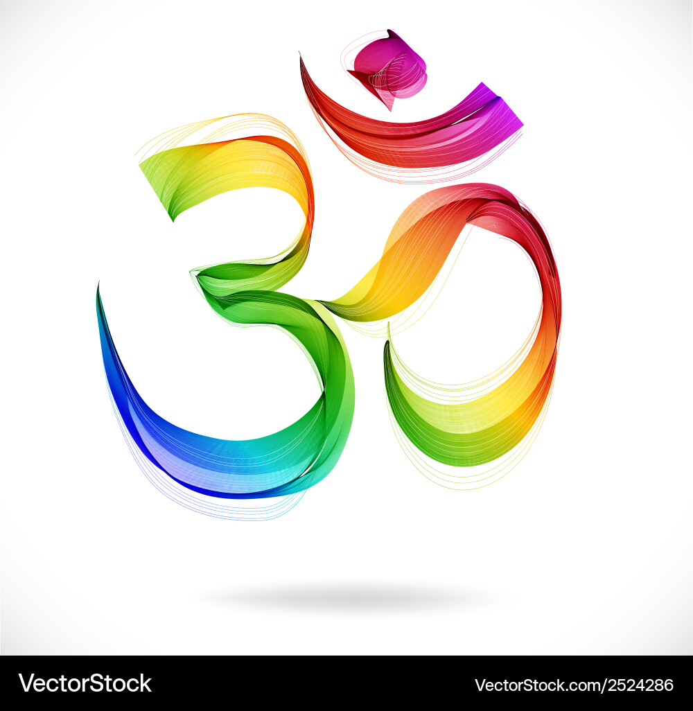 Abstract colorful om sign over white Royalty Free Vector