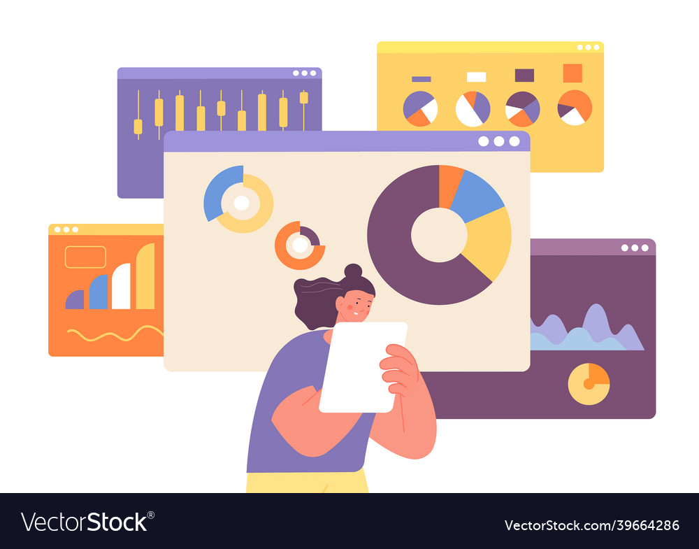 Analyze chart statistic data development finance Vector Image