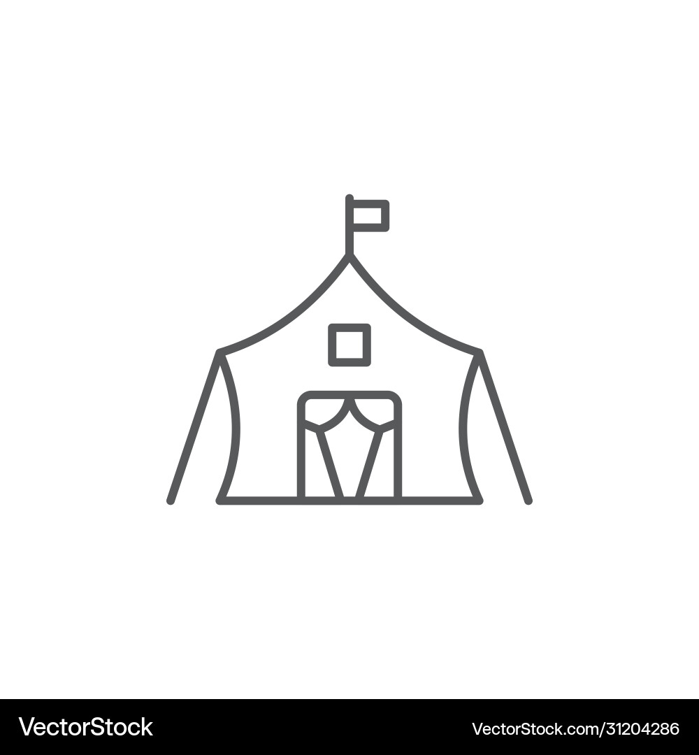 Army tent icon symbol isolated on white background