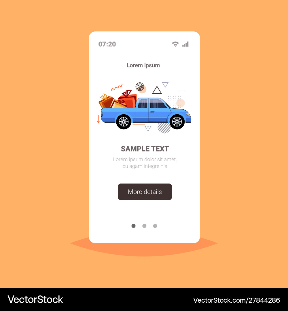 Car with gift present boxes merry christmas happy Vector Image