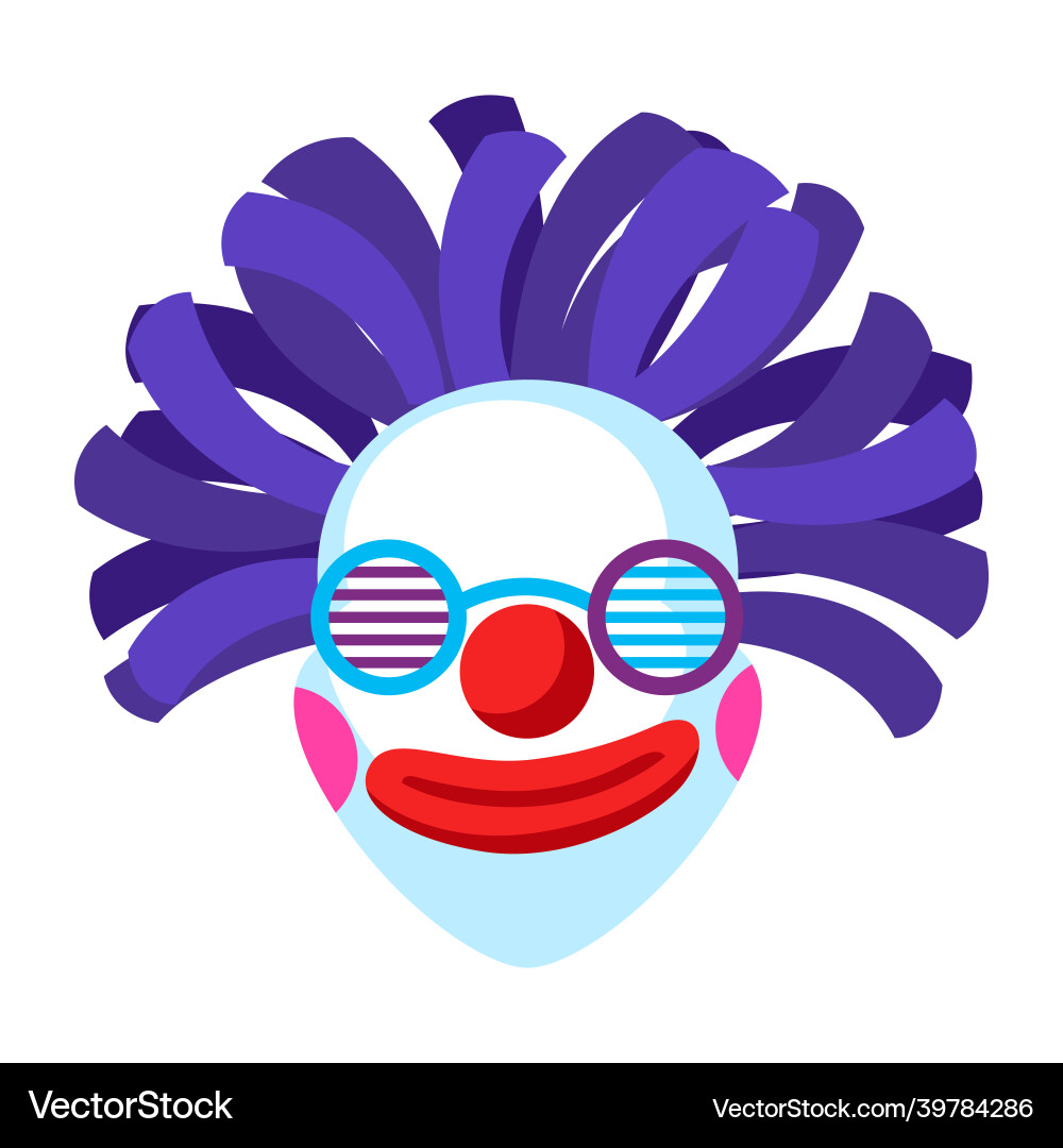Carnival halloween clown mask with red Royalty Free Vector