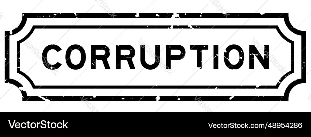 Grunge black corruption word rubber seal stamp Vector Image