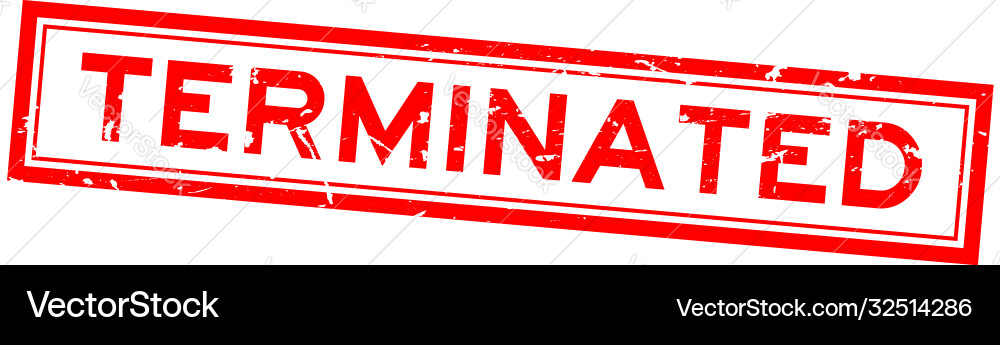 Grunge red terminated word square rubber seal Vector Image