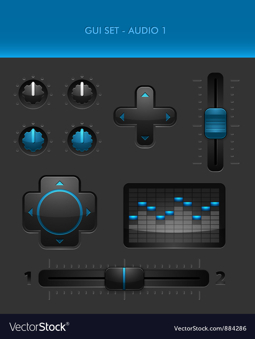 Gui set - audio 1 Royalty Free Vector Image - VectorStock