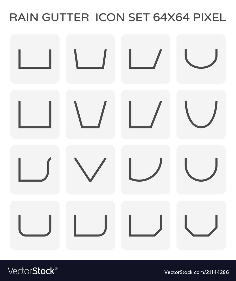Gutter shape icon Royalty Free Vector Image - VectorStock