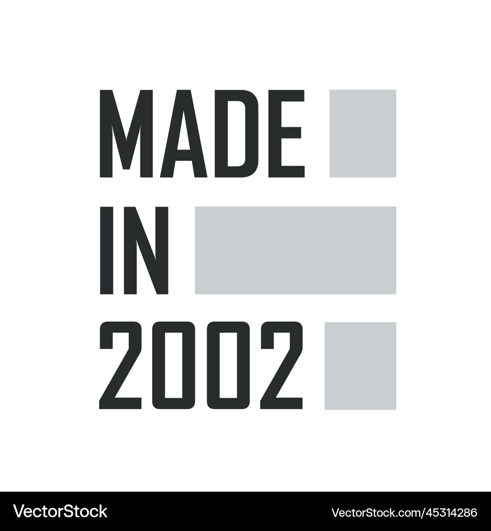 Made in 2002 birthday quotes design for 2002 Vector Image