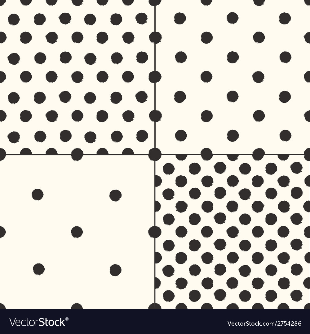 Polka dot seamless patterns set Royalty Free Vector Image