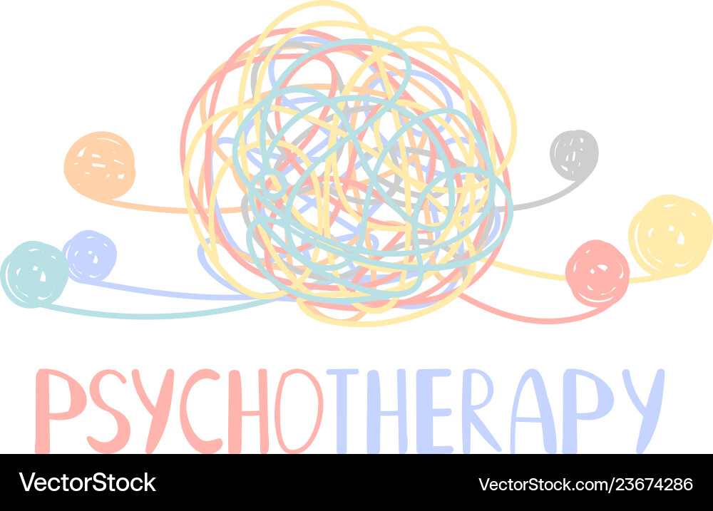 Psychotherapy abstract color tangle mental Vector Image
