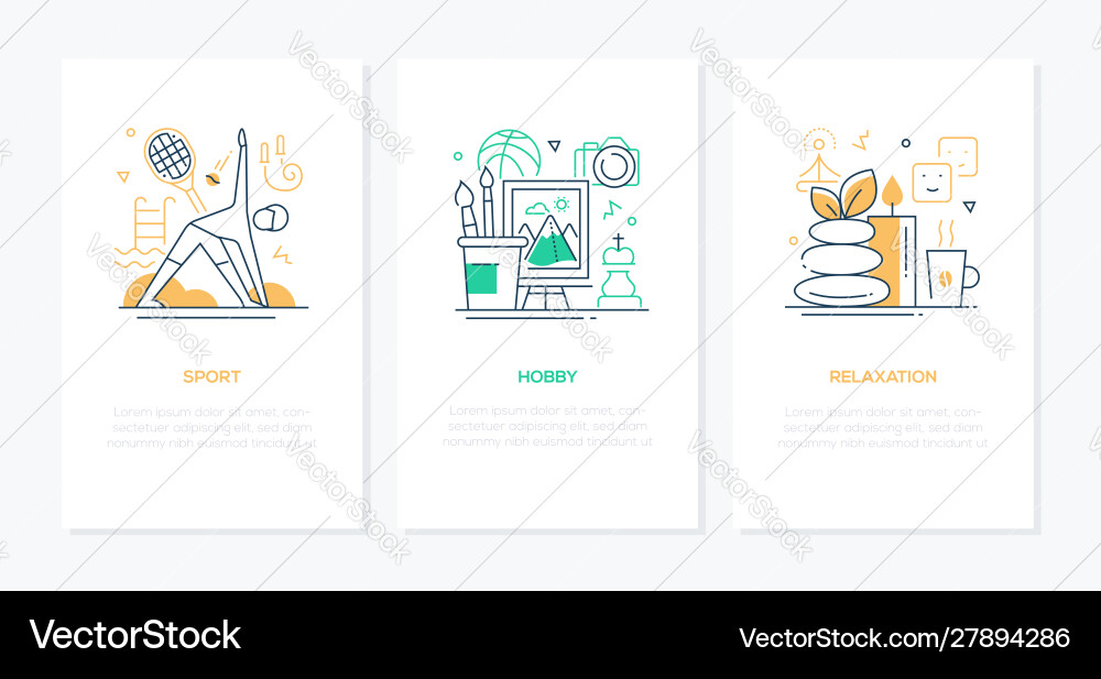 Recreation and leisure - line design style Vector Image