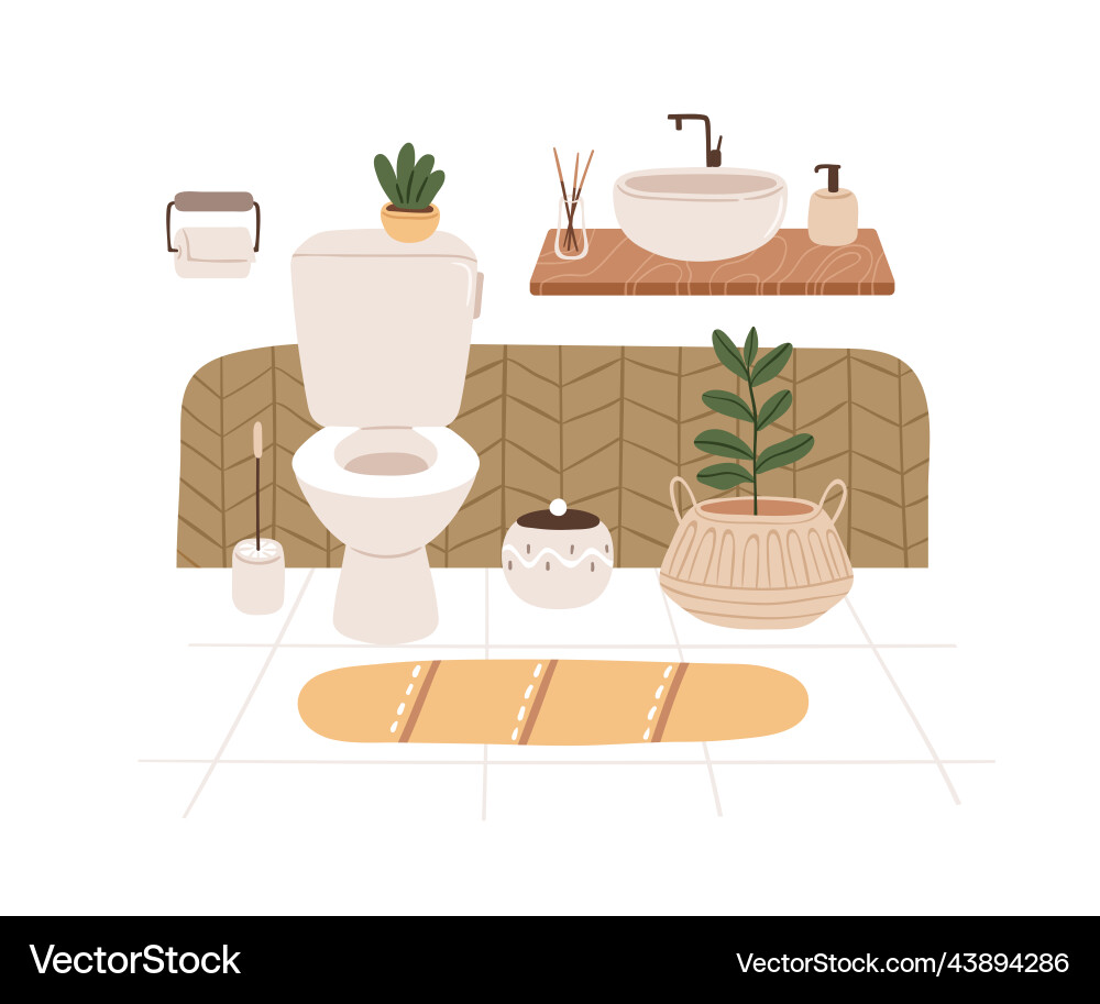 Restroom home water closet interior design Vector Image