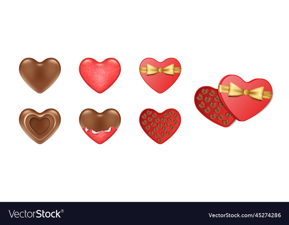 Set of chocolate candies for valentines day gift Vector Image