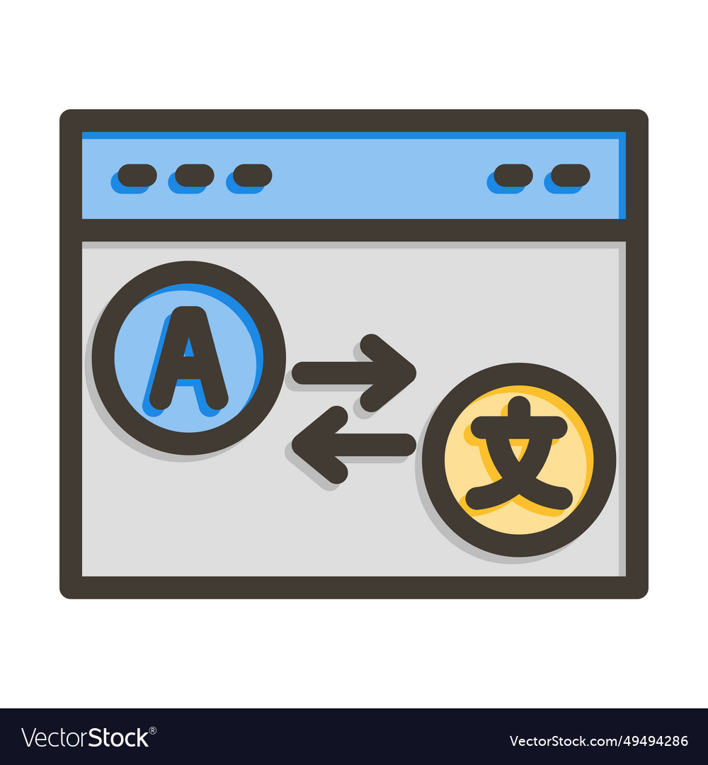 Translator thick line filled colors icon Vector Image