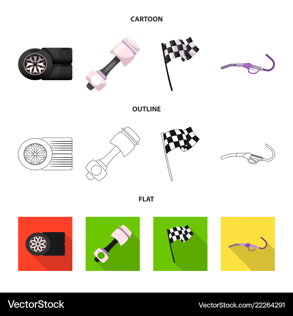Car and rally symbol set Royalty Free Vector Image