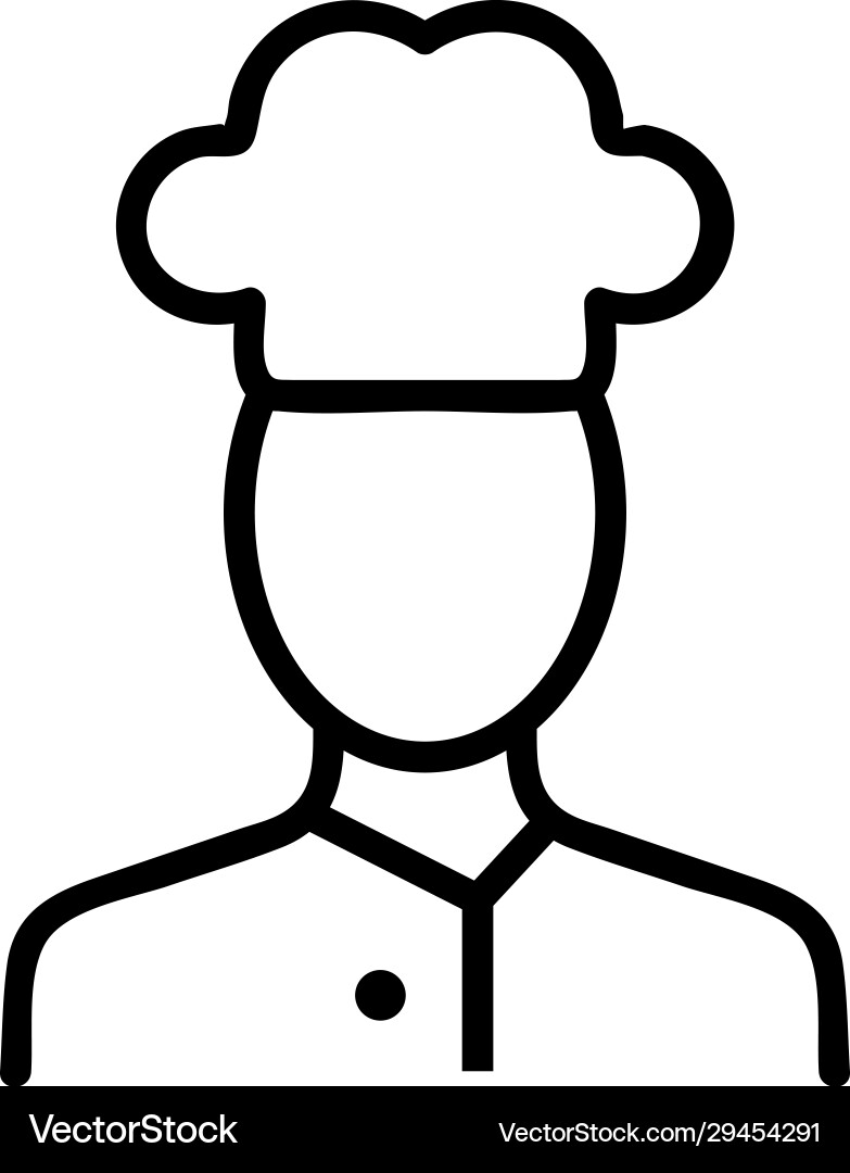 Cook icon isolated contour symbol Royalty Free Vector Image