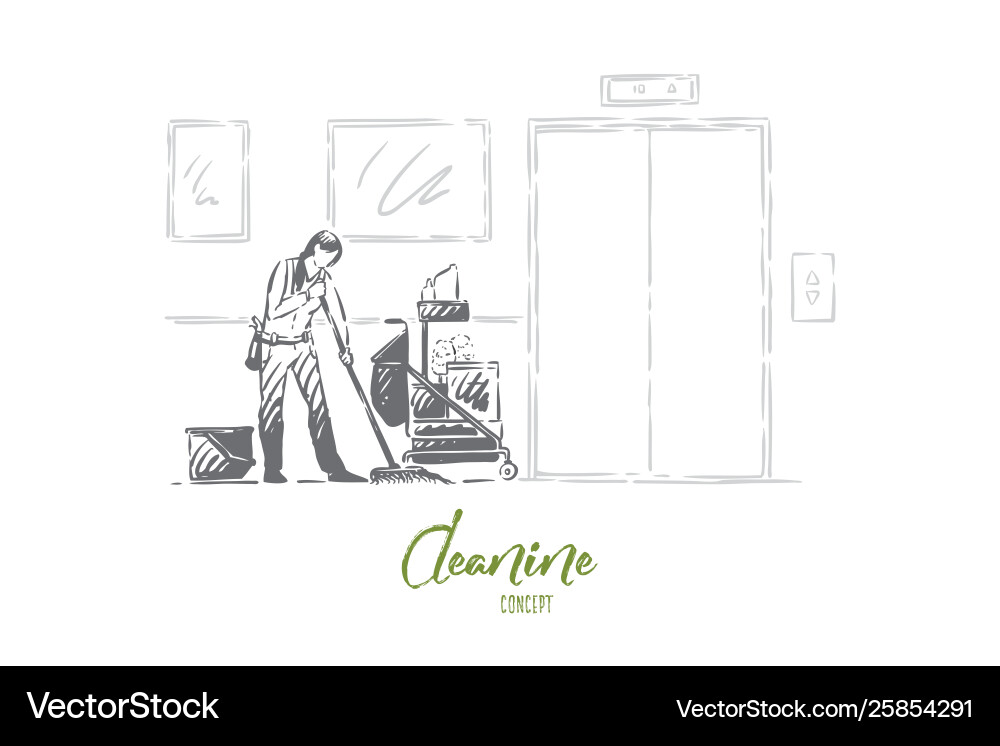 Janitor occupation faceless young cleaner Vector Image