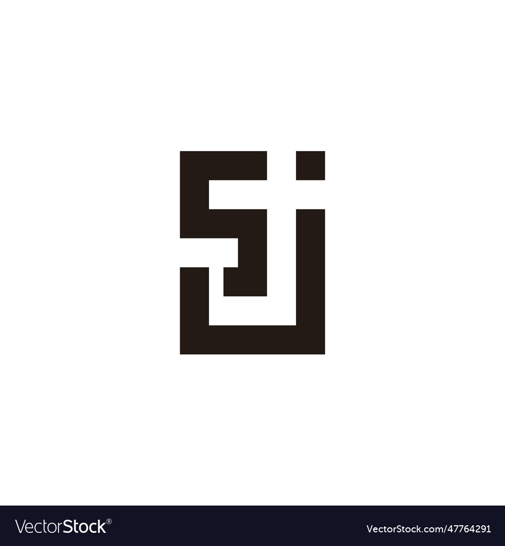 Letter sj square geometric symbol simple logo Vector Image