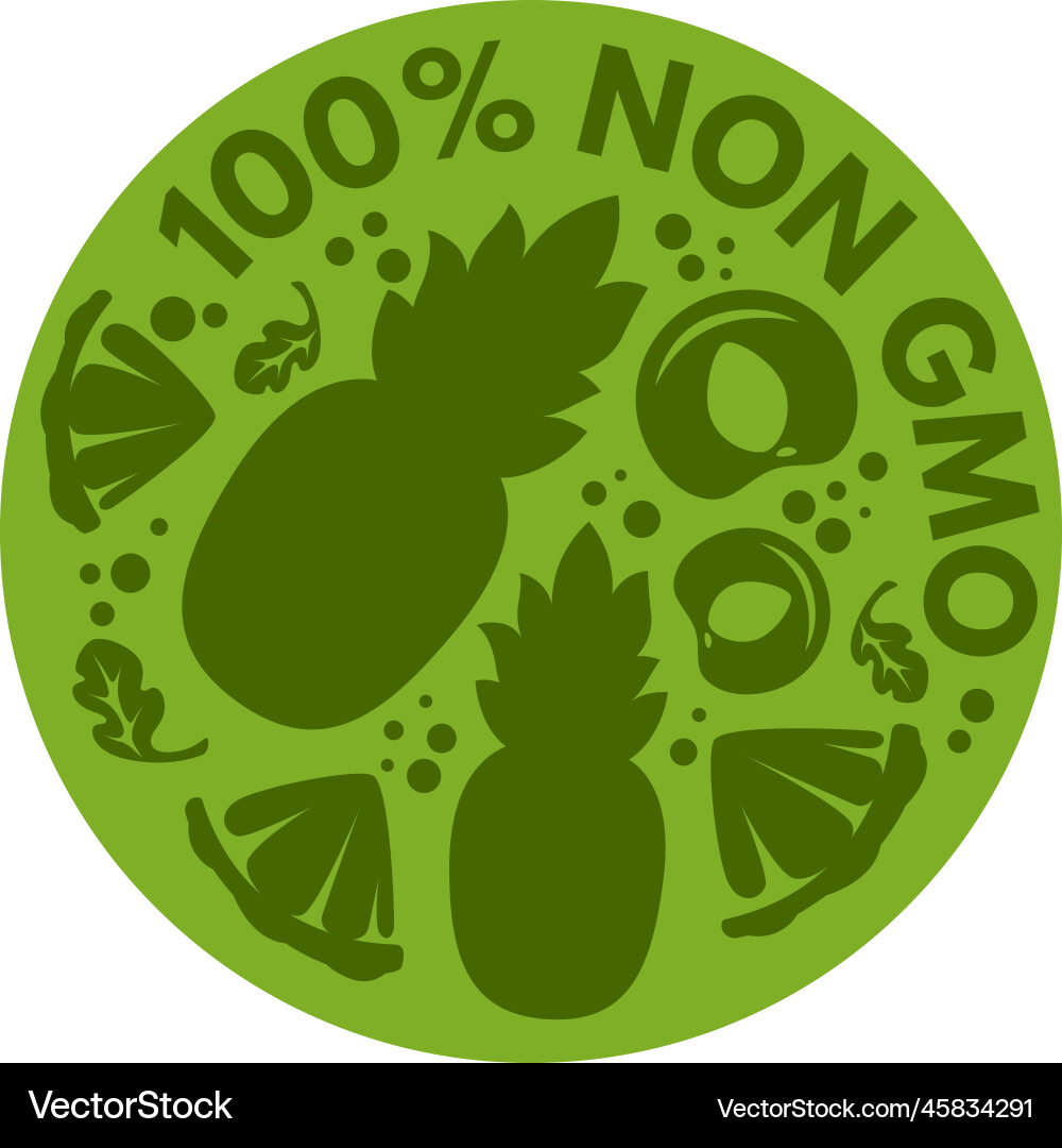 Non gmo products for cooking ingredients label Vector Image