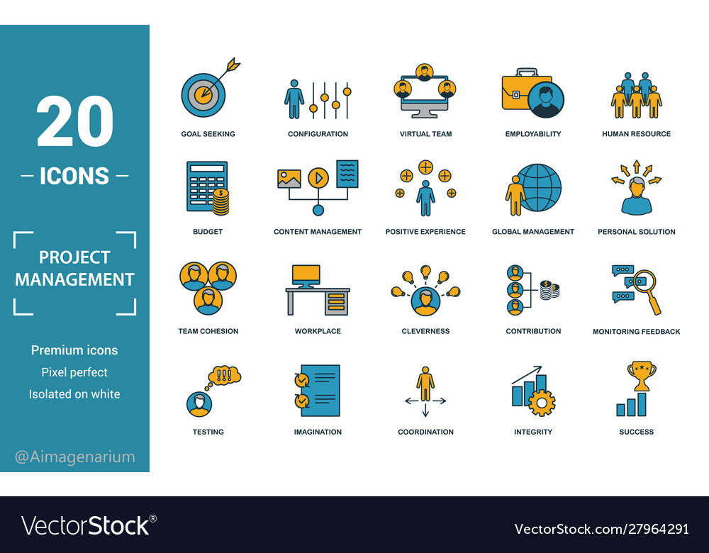 Project management icon set include creative Vector Image