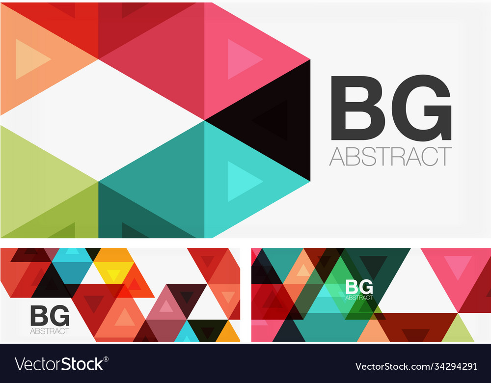Set Mosaic Triangle Pattern Abstract Royalty Free Vector