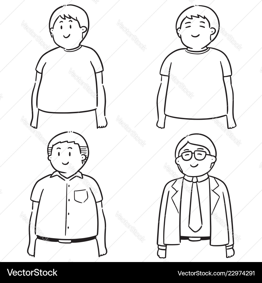 Set of fat people Royalty Free Vector Image - VectorStock