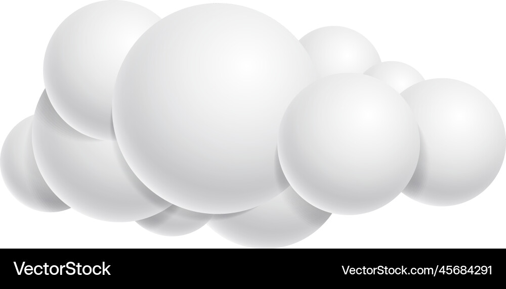 White cloud 3d render icon sky fluffy form Vector Image