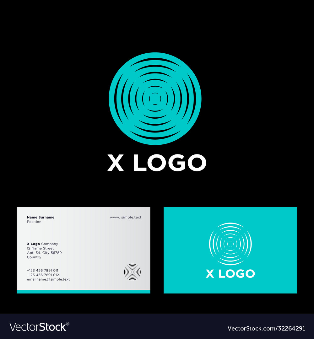 X logo circle interference diffraction magnetic Vector Image