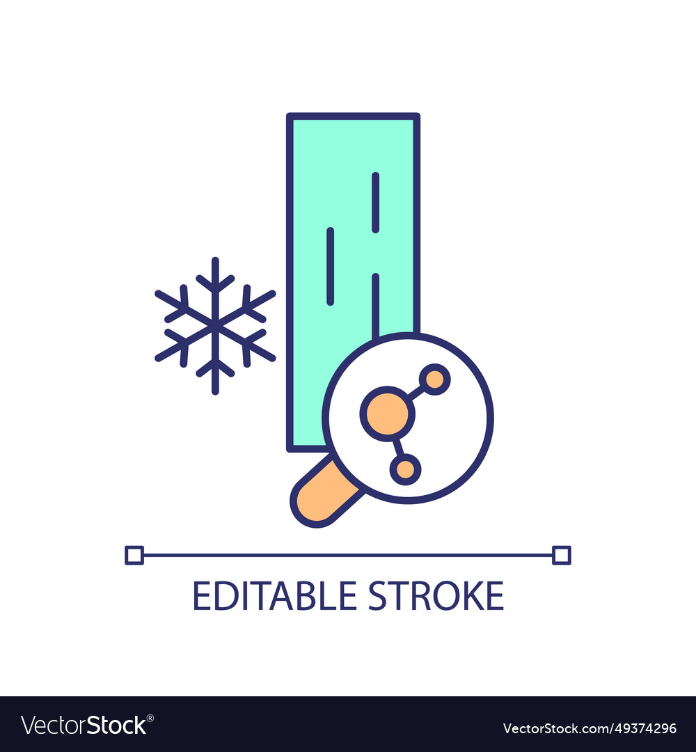 2d customizable thin line ice core analysis icon Vector Image