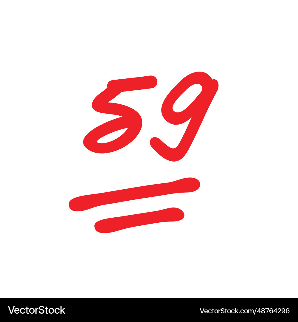 59 points test score fifty nine mark school Vector Image